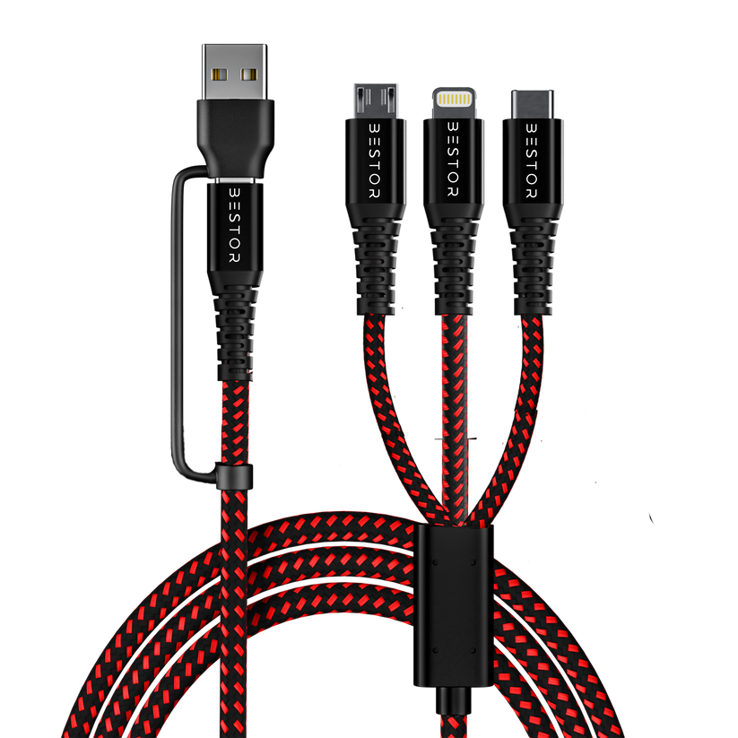 Bestor 5-in-1 Type C, 8 Pin, Micro USB Charging Cable | All-in-One ...