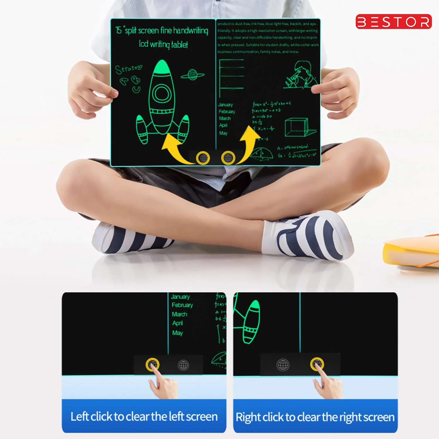 Bestor 15-Inch LCD Writing Tablet | Large Size Writing Pad