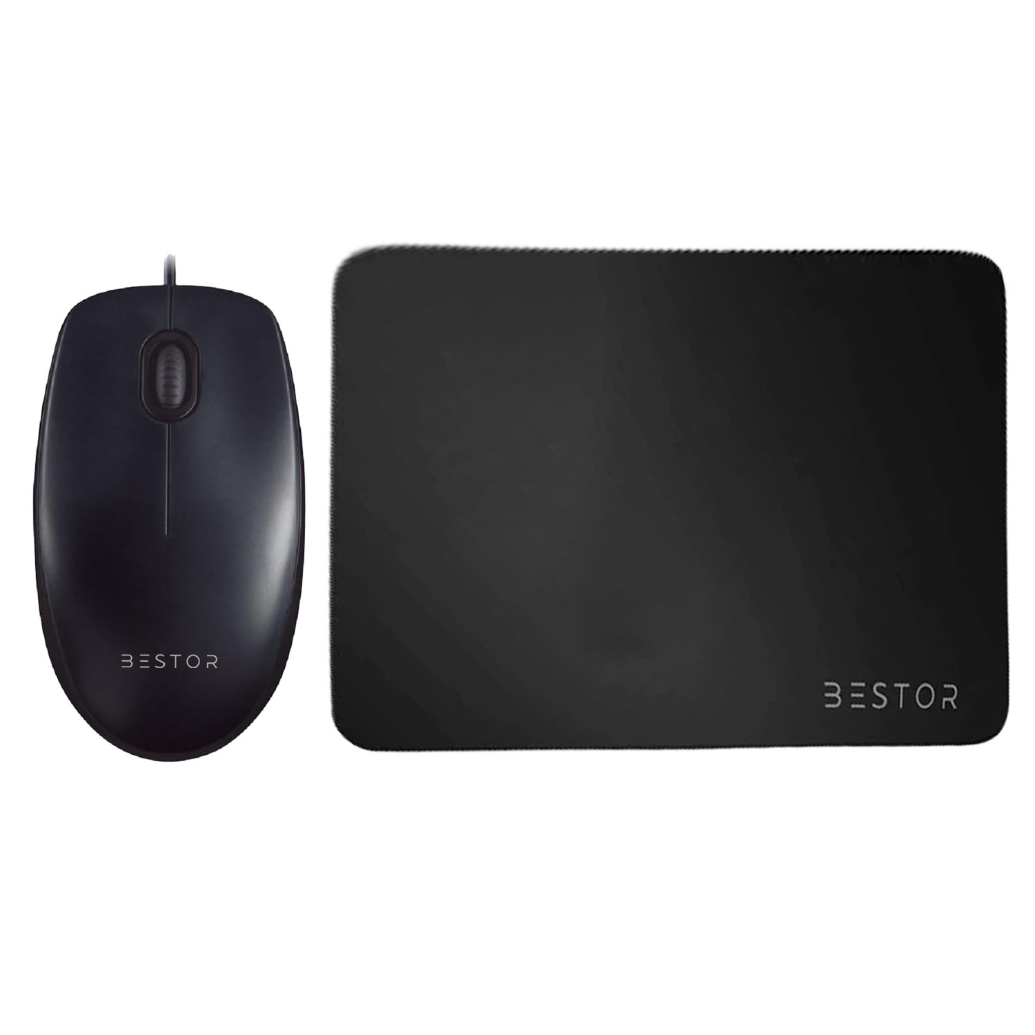 Wired Mouse with Black Mouse Pad Combo – Bestor