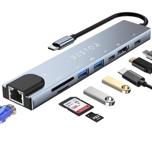 8 in 1 TYPE C USB HUB – Bestor