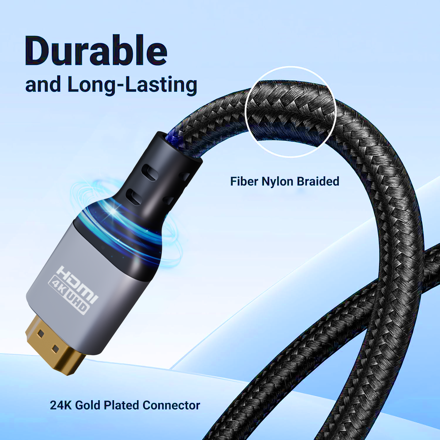 Bestor 4K Braided HDMI Cable | High-Resolution, 4K Gaming Compatible