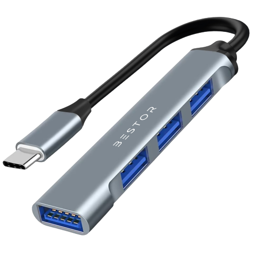 Versatile 4-in-1 Type C USB Hub Adapter for Seamless Connectivity | Bestor
