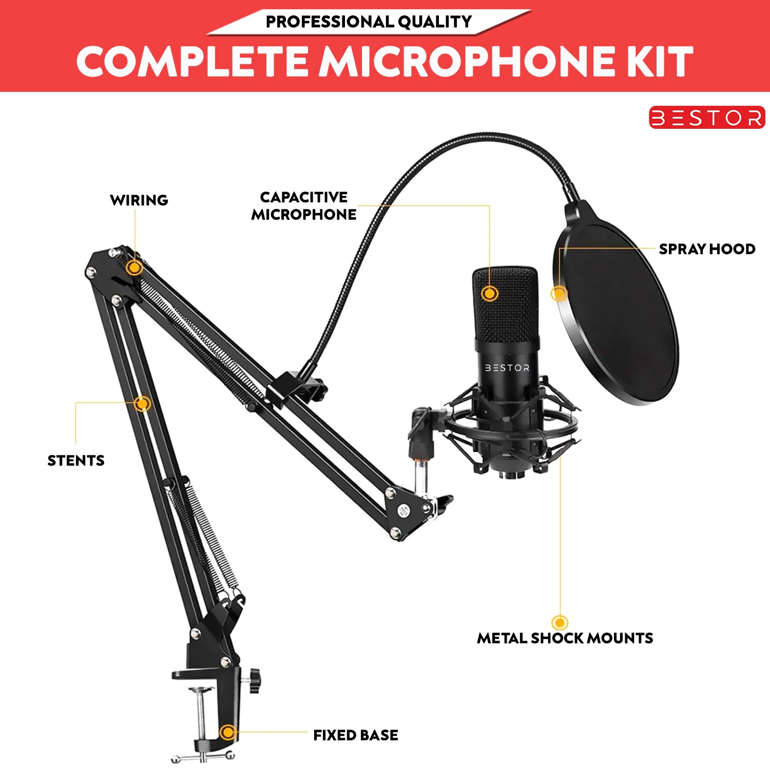 Bestor XLR Microphone | Condenser, Best for Voice Over, Affordable