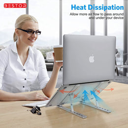 Bestor Laptop Stand | Adjustable Height, Aluminum Alloy, Portable, Foldable